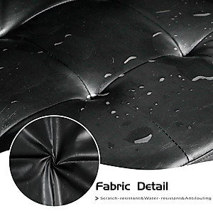 VAMEPOLE Black Leather Sectional Sofa Couch 3 Pieces, Loveseat and Accent Chair Stitching Tufted Cushion Suitable for Small Space, Office, Meeting Room, Living Room Furniture Sets