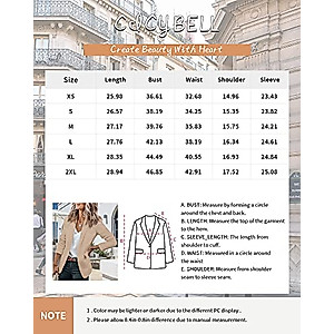 Cicy Bell Womens Casual Blazers Open Front Long Sleeve Work Office Jackets Blazer(Navy,Small)