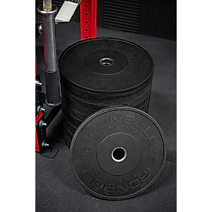HD Bumper Plates 2" (Single) - One (1) 25 LB Single Rubber Weight Plate in Pounds (LB) for Olympic Barbells - Ideal for Cross-Training, Weightlifting, Fitness and Gym Weights (25lb (Single Plate))