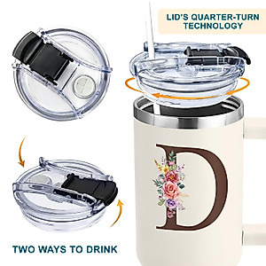 Personalized Gifts For Women - Personalized Gifts For Birthday, Christmas - Monogrammed Gifts Customized Gifts For Woman, Mom, Wife, Best Friend, Sister, Coworkers - Custom Tumbler With Handle 40oz