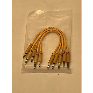 Starving Students Music Supplies Luigi's Modular Supply Spaghetti Eurorack Patch Cables - Package of 5 Gold/Orange Cables, 6" (15 cm)
