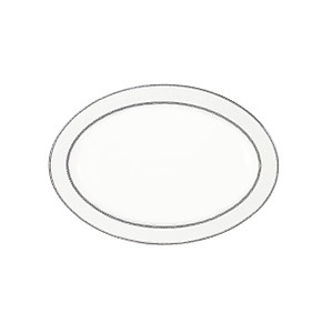 Lorren Home Trends Arianna Collection Bone China Serving Platter, 14", Silver