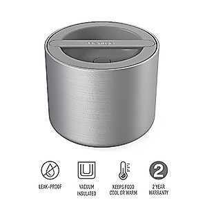 Bentgo® Stainless Insulated Food Container - Triple Layer Insulation, Leak-Proof Lid, Wide Mouth Design - Sustainable 2.4 Cup Capacity, Food-Grade Materials, Ideal for Cool or Warm Food (Stainless Steel Silver)