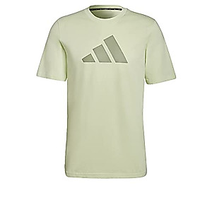 adidas Men's Future Icon Three Bar Tee, Almost Lime, Medium
