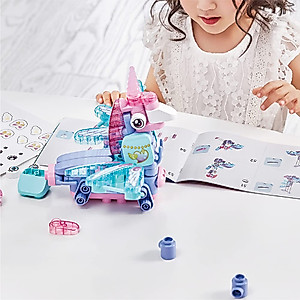 BOTZEES GO! Unicorn Toys, Unicorn Robots for Kids, Building & Electric Remote Control Toys, STEM Learning Toys for Kids Ages 3+, Girls Toys, with RC Magic Stick, App Based