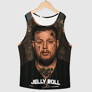 Jelly Rapper Singer Roll Woman's Tops Womens Tank Tops Comfor Table Summer Tops for Teenager Classic Polyester Shirts for Sports Running Daily Walking Top XL