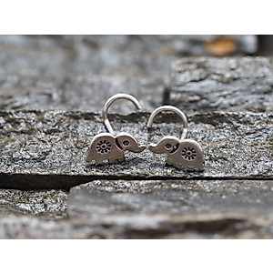 18, 20 Gauge Nose Stud,Elephant, Calf Nose Ring Stud, nose screw, Jewelry Nose Stud, Body Piercing Jewelry, Nose Piercing, Body Jewelry (18g Left Screw)