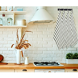 ROYALE Kitchen Towel 4 Pack - 100% Cotton Kitchen Dish Towel - Tea Towels - Reusable Cleaning Cloths - Highly Absorbent Bar Towel - Large Dish Towels - Wiping Cloth - (20x28 Inch, Wide Stripe)