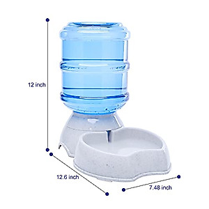 Pet Water Dispenser Automatic for Dogs Cats, BPA-Free, Gravity Refill, Self Feeding for Small Medium Pets Puppy Kitten Rabbit - 1 Gallon (Waterer)