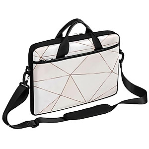 Geometric Brick Laptop Computer Bag Waterproof Shoulder Messenger Bag 13-15 inch Durable Laptop Tote Bag with Shoulder Strap Handle Lightweight Crossbody Briefcase