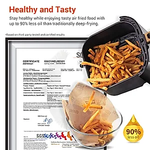 Ultenic K10 5.3QT Air Fryer Oven Combo, One-Touch Screen with 11 Presets, Complete APP Control Including Customizable Smart Cooking Programs and Over 100 Recipes, Nonstick and Dishwasher-Safe Basket
