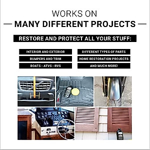 CAR GUYS Plastic Restorer | Bring Plastic, Rubber, and Vinyl Back to Life! | User Friendly Trim Restorer | Safe Auto Detailing Supplies | 8 Oz Kit with Foam Applicator