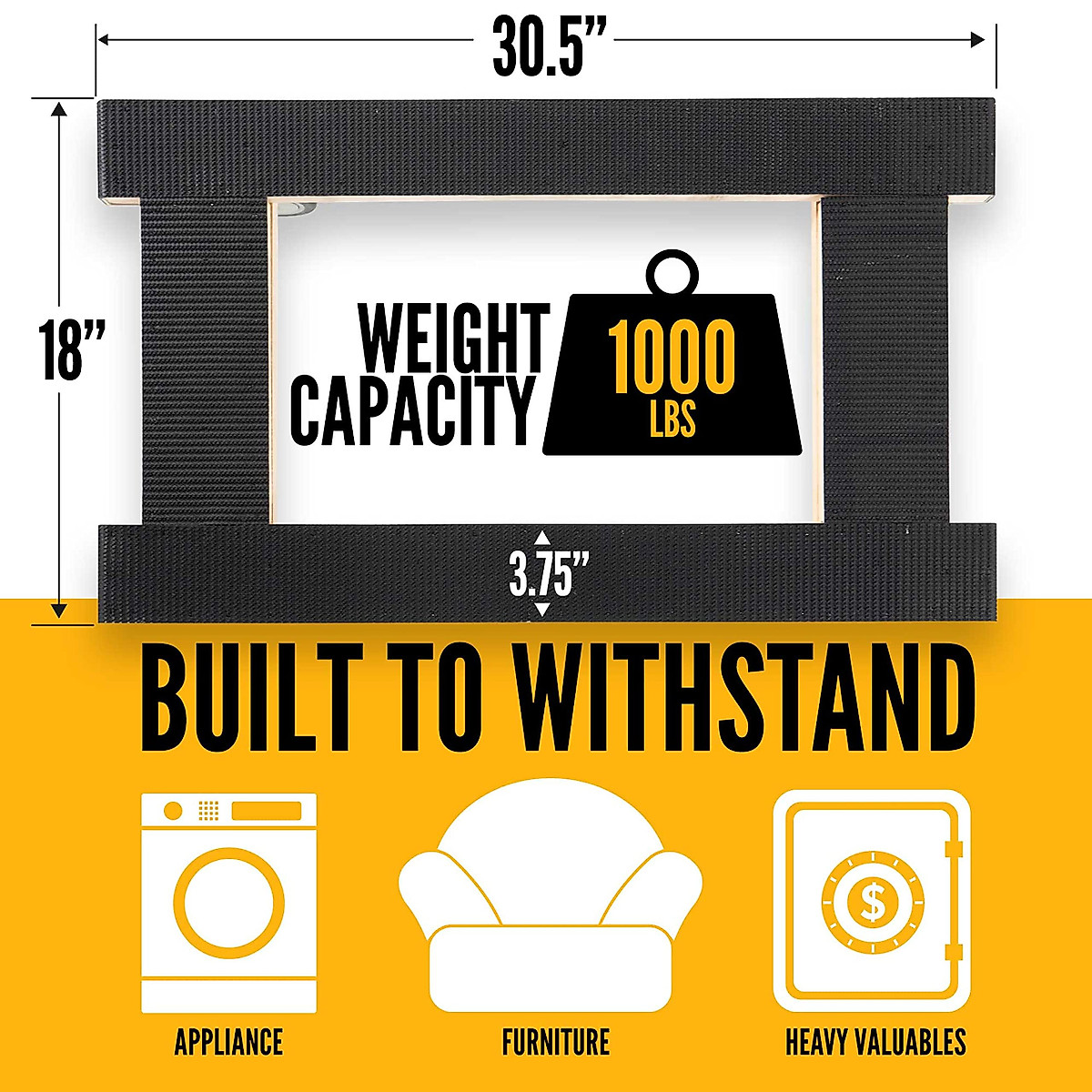 US Cargo Control - H-Dolly Moving Dolly 18 Inch x 30 Inch - Heavy Duty Furniture Dolly with Four Rubber Swivel Casters - Rubber Tread Secures Cargo While Moving Dolly