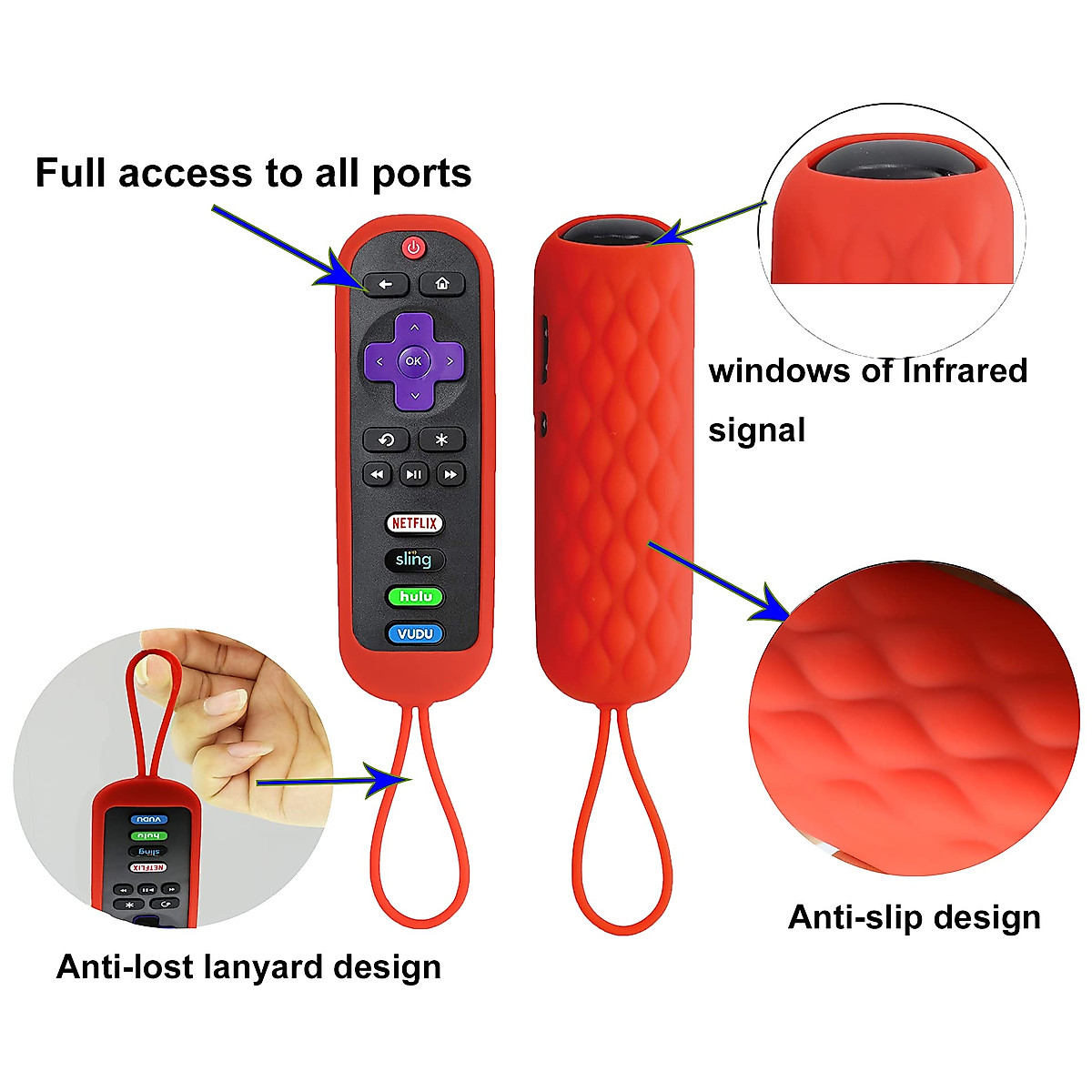 TOKERSE Glow in The Dark Remote Cover Compatible for TCL Roku RC280 RC282 TV Remote - Anti Slip Silicone Protective Cover Case Wrist Strap Compatible with TCL Roku TV Remote Control - Glow Green