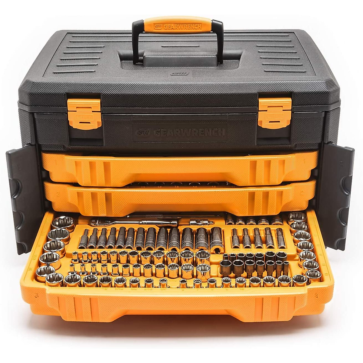 GEARWRENCH 243 Pc. 12 Pt. Mechanics Tool Set in 3 Drawer Storage Box - 80972