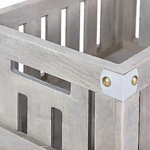 Home Zone Living Wood Storage Crate for Organization and Storage, 3 Pack, Brown