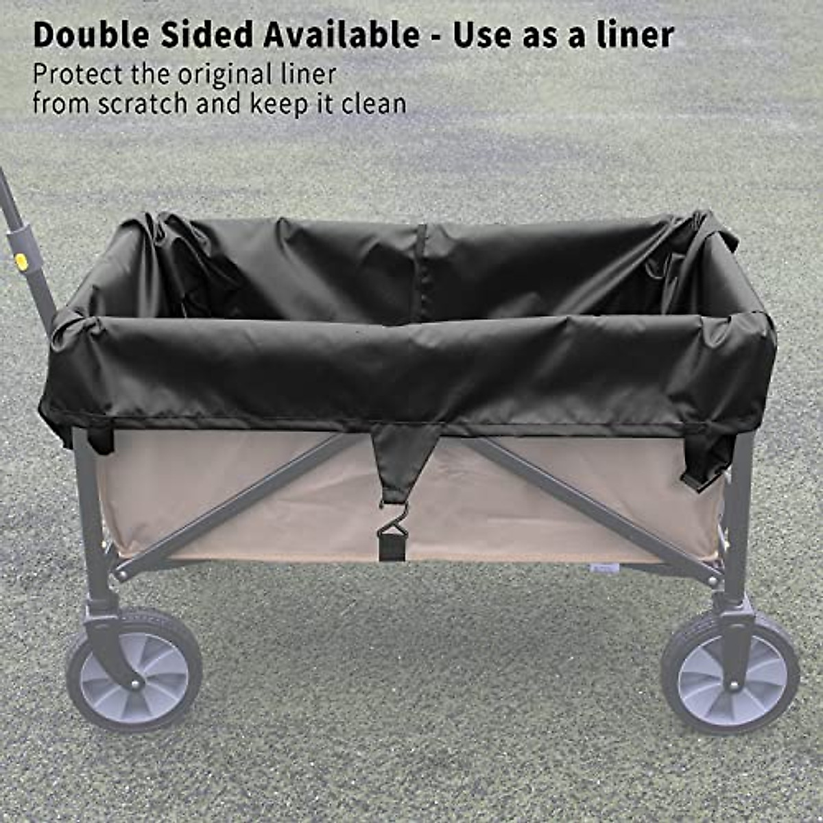 Chuanke Wagon Cover 420D PVC Waterproof and Dustproof Inner Double Sided Liner Available with 4 Corner Buckles and 2 Elastic Hook Strap 38" L x 22" W x 20" H