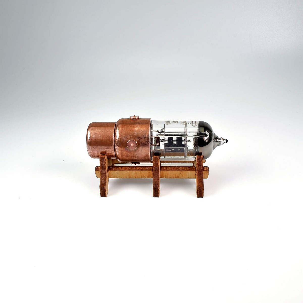 Handmade 64GB Orange Pentode Electron Vacuum Tube USB 3.1 Flash Drive with Wood Stand. Steampunk/Industrial Style