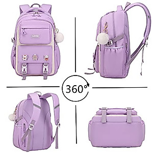QHRIDS Girls Backpack Aesthetic Laptop Backpacks 15.6 Inch Kids Elementary College School Bag Kawaii Large Bookbag Anime Casual Travel Daypack for Teen Girls Women Students