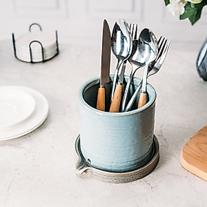 Utensil Drying Rack - Sink Cutlery Drainer & Drying Holder, 6x5x5", Modern Kitchen Countertop Cooking Utensils Organizer Drain Lets Out Liquids - Minimalist Design, Also Use For Bathroom Toothbrushes