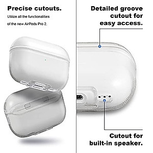 Camofit Case Compatible with Airpods Pro 2nd Generation Case Clear 2022, Soft TPU Transparent Protective Cover Case, Shockproof Case Skin with Hand Strap Compatible with Airpods Pro 2 Charging Case
