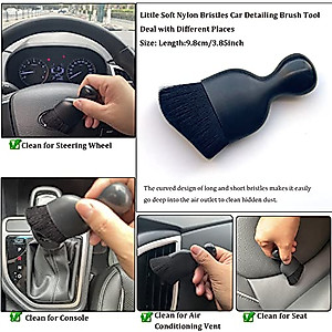 Smeyta Car Interior Detailing Brush 1PC,Car Brushes for Detailing Interior,Soft Car Detailing Brush,Soft Bristles Detailing Brush Dusting Tool for Car/Dashboard(Black)