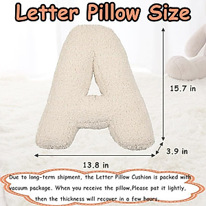 Letter Plush Pillow Soft Initial Throw Cushion Letter Hugging Throw Pillows Decorative Alphabet Throw Pillows for Bed Couch Letter Pillows English Alphabet A to Z for Sofa Bedroom Car Nursery Decor