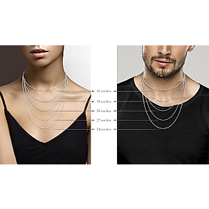 Miabella Italian 925 Sterling Silver 2mm Ball Chain Solid Bead Necklace Made in Italy(Length 20 Inches)