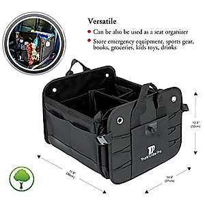 TrunkCratePro car storage organizer, trunk organizer for car, suv, jeep, jeep, truck, rv, auto - Premium Multi Compartments Collapsible car organizer, gifts & car accessories for women, men (Regular, Black) 23.6" (L) x14.6" (W) x12.5" (H)