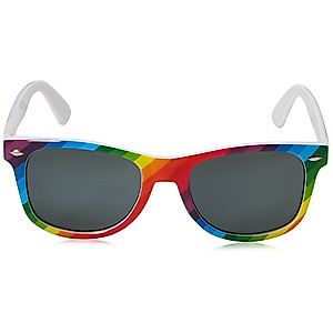 Retro Optix Sunglasses Classic 80's Vintage Style Design (Rainbow, Smoke)