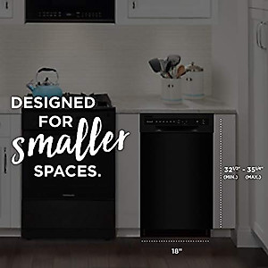 Frigidaire 18 in. ADA Compact Front Control Dishwasher in Black with Dual Spray Arms, 52 dBA, includes room-of-choice delivery