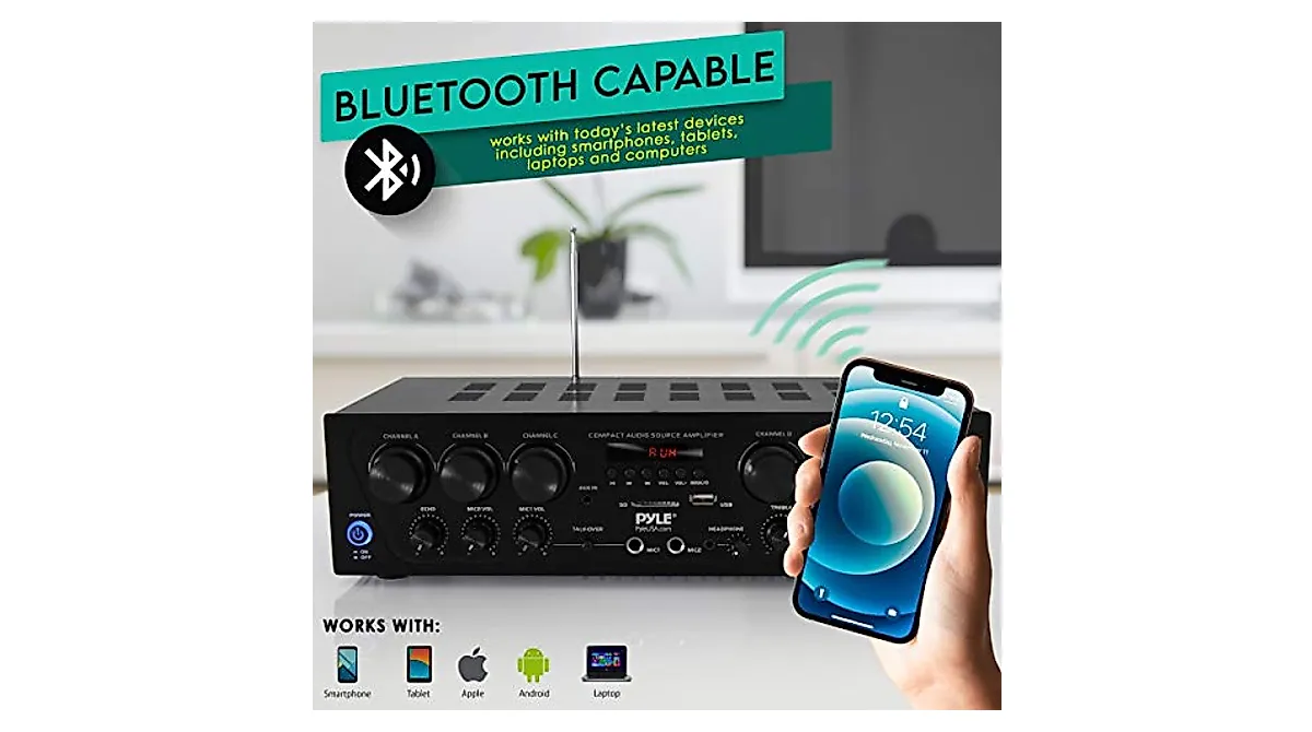 Pyle Bluetooth Home Audio Amplifier System-Upgraded 6 Channel 750 Watt ...