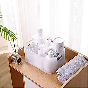 Tomppy Plastic Sundries Storage Box, Stackable Storage Basket with Built-in Handles, Desktop Clothes Toys Books Sundries Snacks Organizing Container Bin