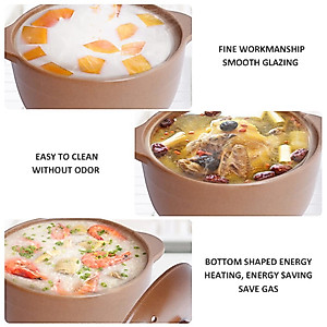 Angoily Ceramic Stew Pot Japanese Clay Pot Hot Pot Clay Pots Earthenware Clay Pot Retro Japanese Style Clay Casserole Household 1. 2L