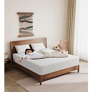 MRH 12 Full Mattress Cooling Gel Memory Foam Hybrid Mattress Medium-Firm Breathable Pressure Relief White Mattress CertiPUR-US Certified Mattress with Individually Pocket Springs for Kids and Adults