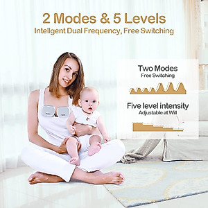 Breast Pump,Wearable Breast Pump,Breast Pump Hands Free,Hands Free Breast Pump,Low Noise,Painless Massage and Breast Suction 2Modes,5Levels Electric Breast Pump Portable，24mm Flange