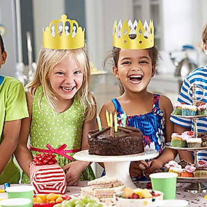 TUPARKA 30 Pcs Paper Crown Golden King Crowns Gold Foil Party Crown Hat Cap for Birthday Celebration Baby Shower Photo Props