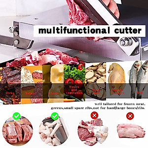 HENWAFX Manual Ribs Meat Chopper Slicer 13.5 inch Stainless Steel meat chopper for home use beef jerky slicer Frozen Meat Vegetable Food Chicken Duck and Fish Cutter (KD0288)