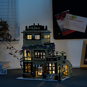 ENJBRICK Flowers City Coffee Shop Building Set for Adutls,Architecture Building House Kit for Boys and Girls 8-14 Years 1443pcs