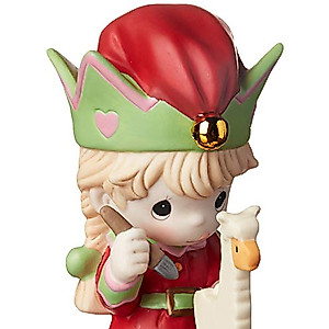 Precious Moments Paint Your Christmas with Love 4th Annual Elf Bisque Porcelain 191021 Figurine, One Size, Multi