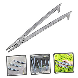 Uonlytech 2pcs Woodworking Pliers Hand Tools Wolf Jaw Tongs Woodworking Forging Tongs Blacksmithing Forge Tongs Forging Pliers Forging Tools Horseshoe Tool Old Fashioned Hand Vise Pliers