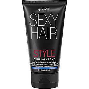 SexyHair Style Curling Crème Curl Moisturizing Control Crème, 5.1 Oz | Light Control | Maintains Moisture and Combats Frizz