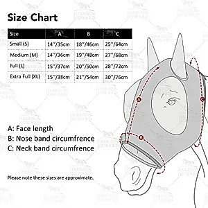 Harrison Howard Super Comfort Horse Fly Mask Elasticity Fly Mask with Ears UV Protection for Horse Checker Board L Full Size