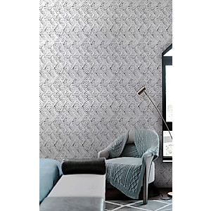 Grey and Black Peel and Stick Contact Paper Self Adhesive Modern Dots Wallpaper Removable Vinyl Film Decorative Shelf Drawer Liner Sticker 17.3 inch x 118 inch (White and Black, 17.3 inch x 118 inch)