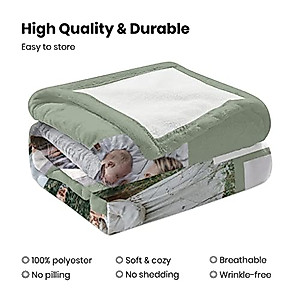 DIYKST Custom Blanket Memorial Gifts with Photo Text:Made in USA,Photos Collage Customized Blankets Personalized Throw Blanket Using My Own Pictures for Family,Mom,Dad,Friends,Wife or Lover - 4 Sizes