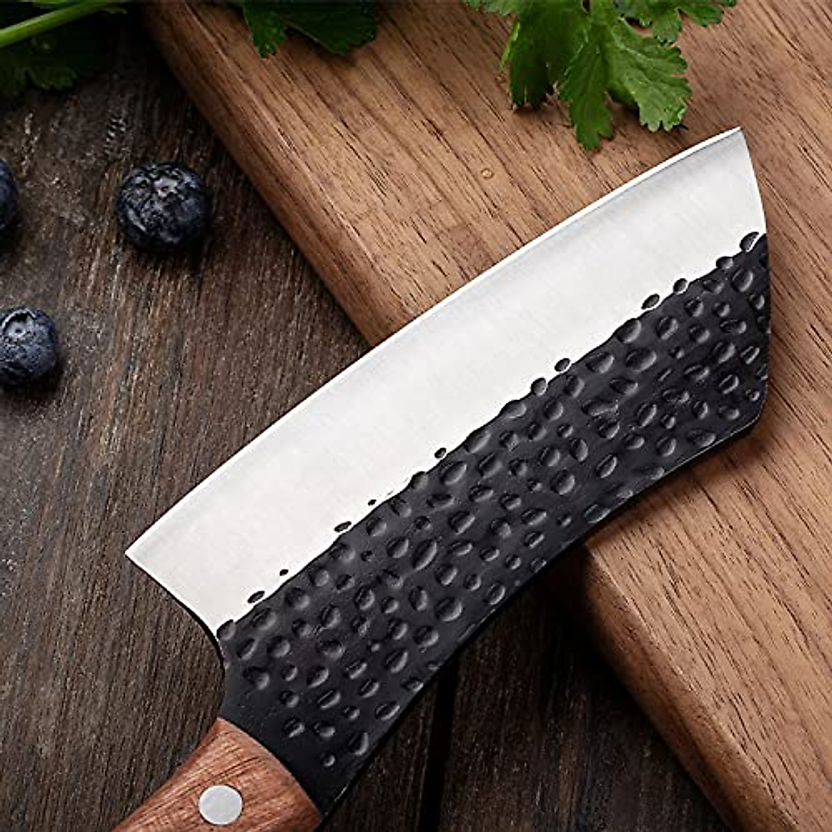 LYUSan Butcher knife Hand Forged Meat Cleaver Knife High Carbon Steel Chef Knife Fishing Filet Knife for Kitchen,Survival,Camping,BBQ