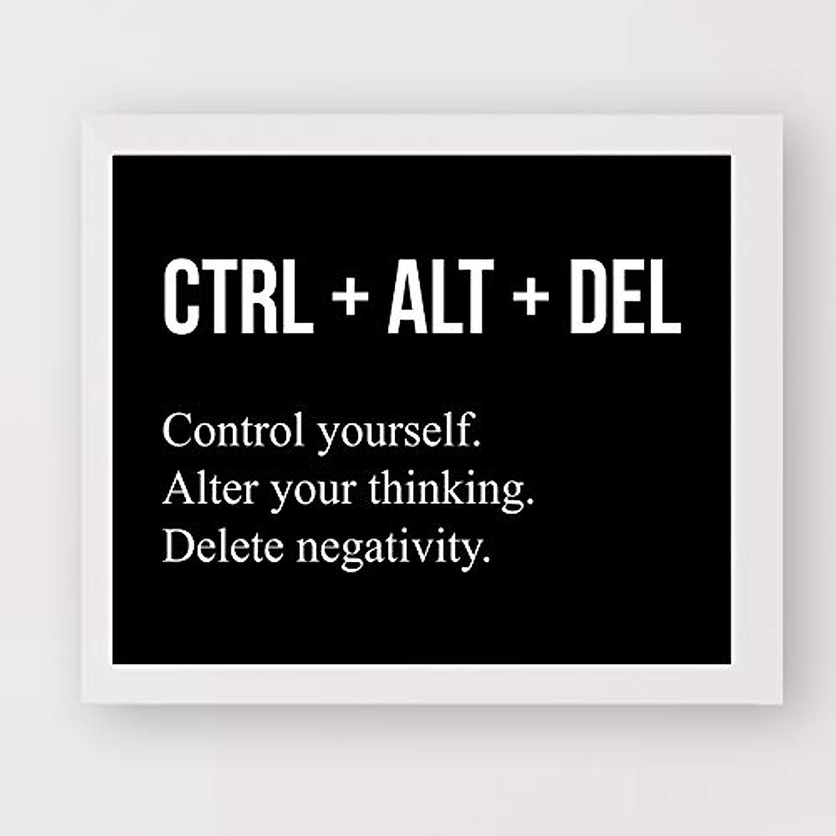 "CTRL+ALT+DEL" Inspirational Motivational Wall Art & Decor-Positive Quotes Poster Prints 8x10-Home Office Desk-Classroom Decor-Success Sayings-Encouragement Gifts for Men, Women, Teens-Ready to Frame.