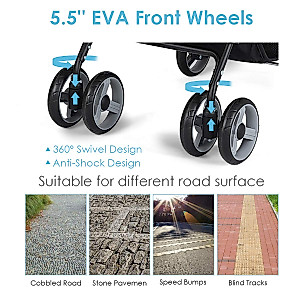 Baby Joy Lightweight Stroller, Compact Toddler Travel Stroller for Airplane, Infant Stroller w/Adjustable Backrest/Footrest/Canopy, 5-Point Harness, Storage Basket, Easy One-Hand Fold, Coffee