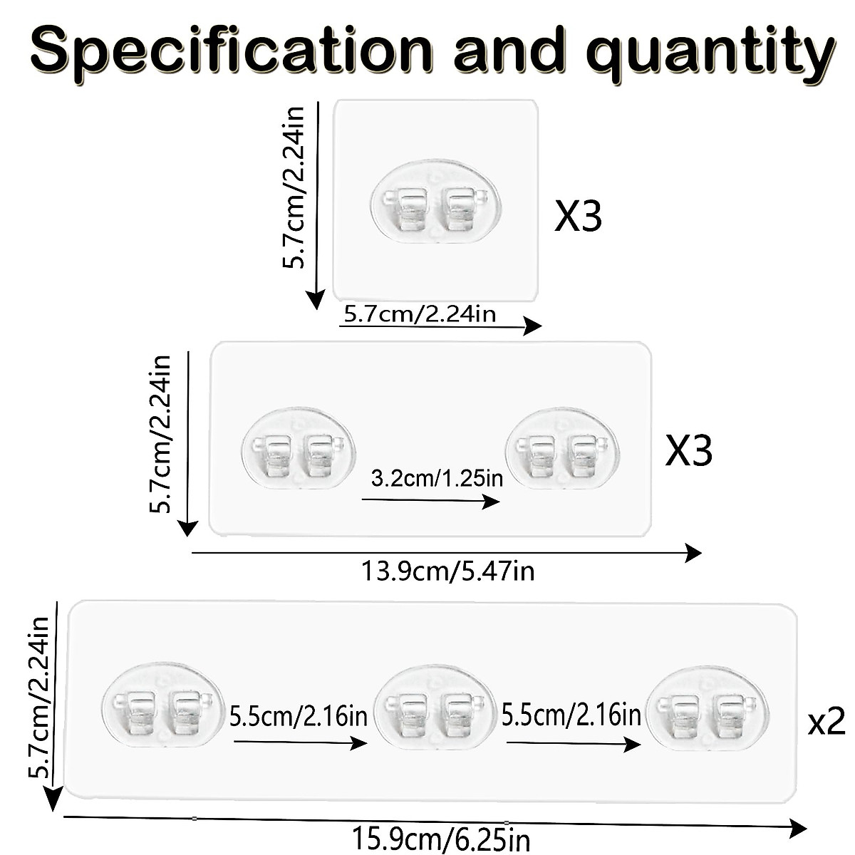 AMKlF 8 Pack Shower Caddy Adhesive Replacement, Adhesive Strips for Shower Caddy Sticky Pads, Transparent Strong Waterproof Wall Hooks, Suitable for Kitchen Bathroom Storage Shelves and Soap Holder