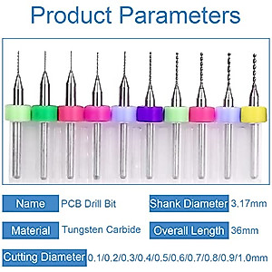 DKARDU PCB Drill Bits 0.1-1.0mm Mini Micro Carbide Spiral Flute Carbide Drill Bits Rotary Engraving Tool for PCB Circuit Board Jewelry CNC Board Power Engraving, 40 PCS